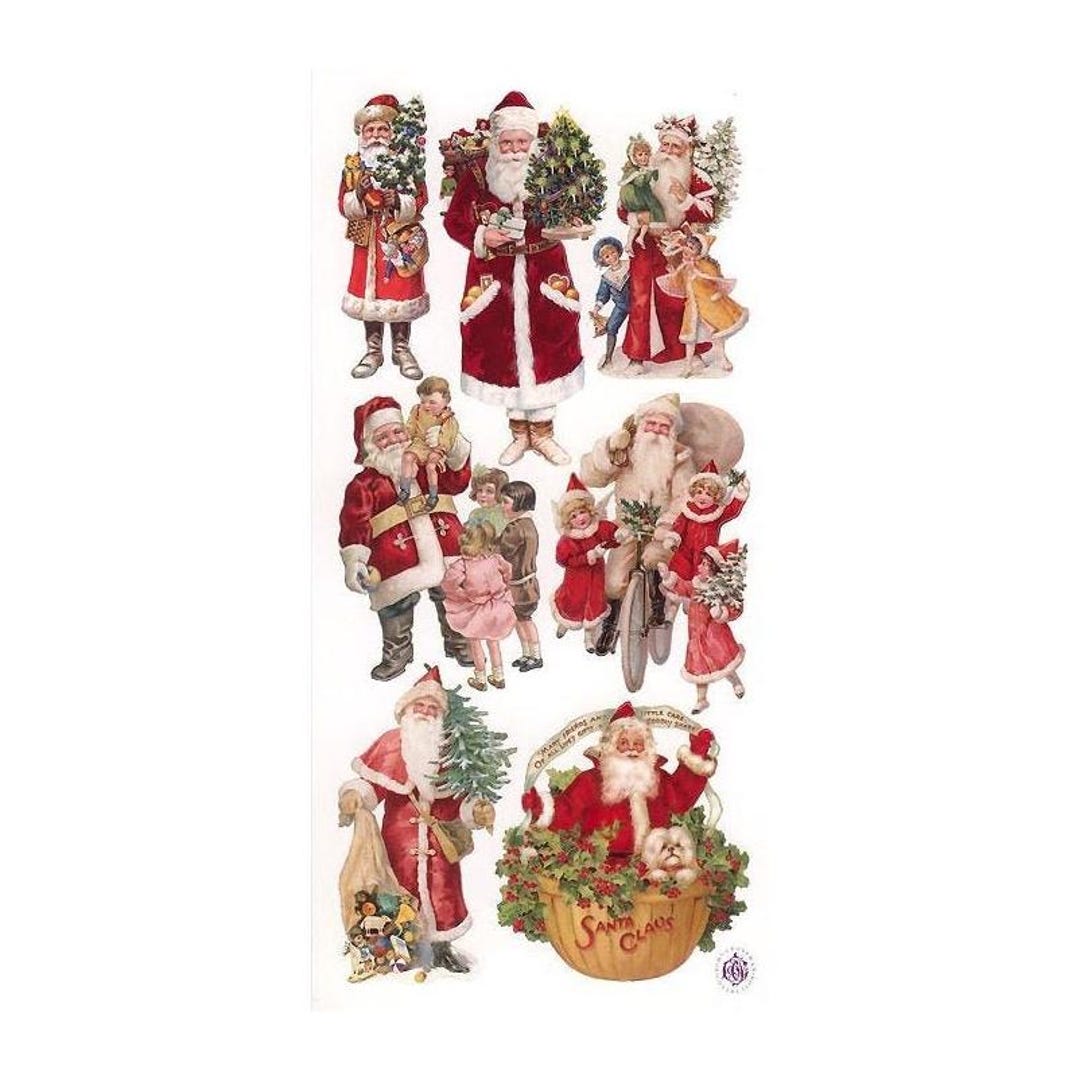3 Sheets Self Adhesive Christmas Santa Claus Stickers 1 Sheet Colorful ...