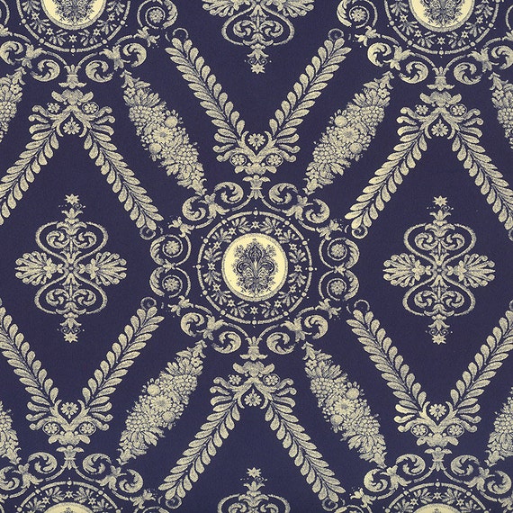 2 Sheets Blue Renaissance Scroll and Cartouche Print Italian | Etsy