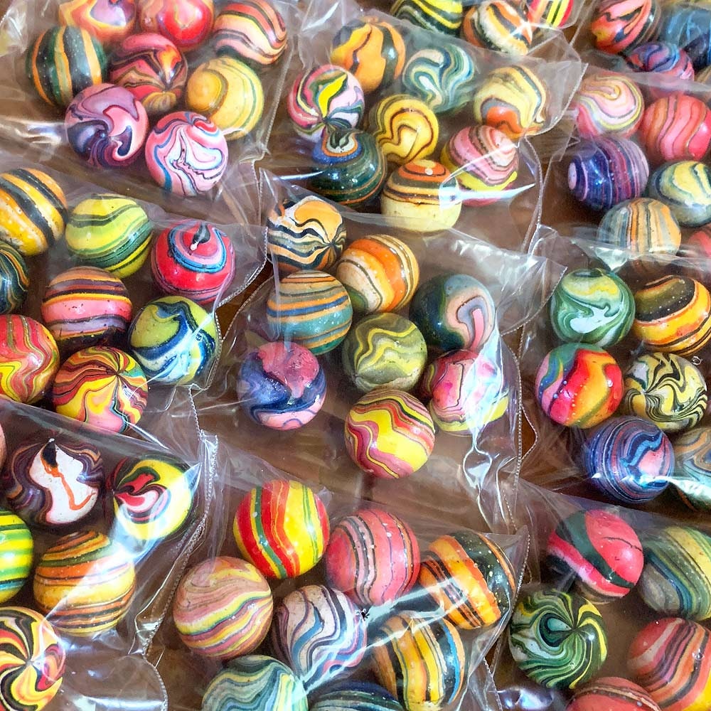 Italy 8 Marbled Clay Marbles Hand Made by Laura Berretti - Etsy