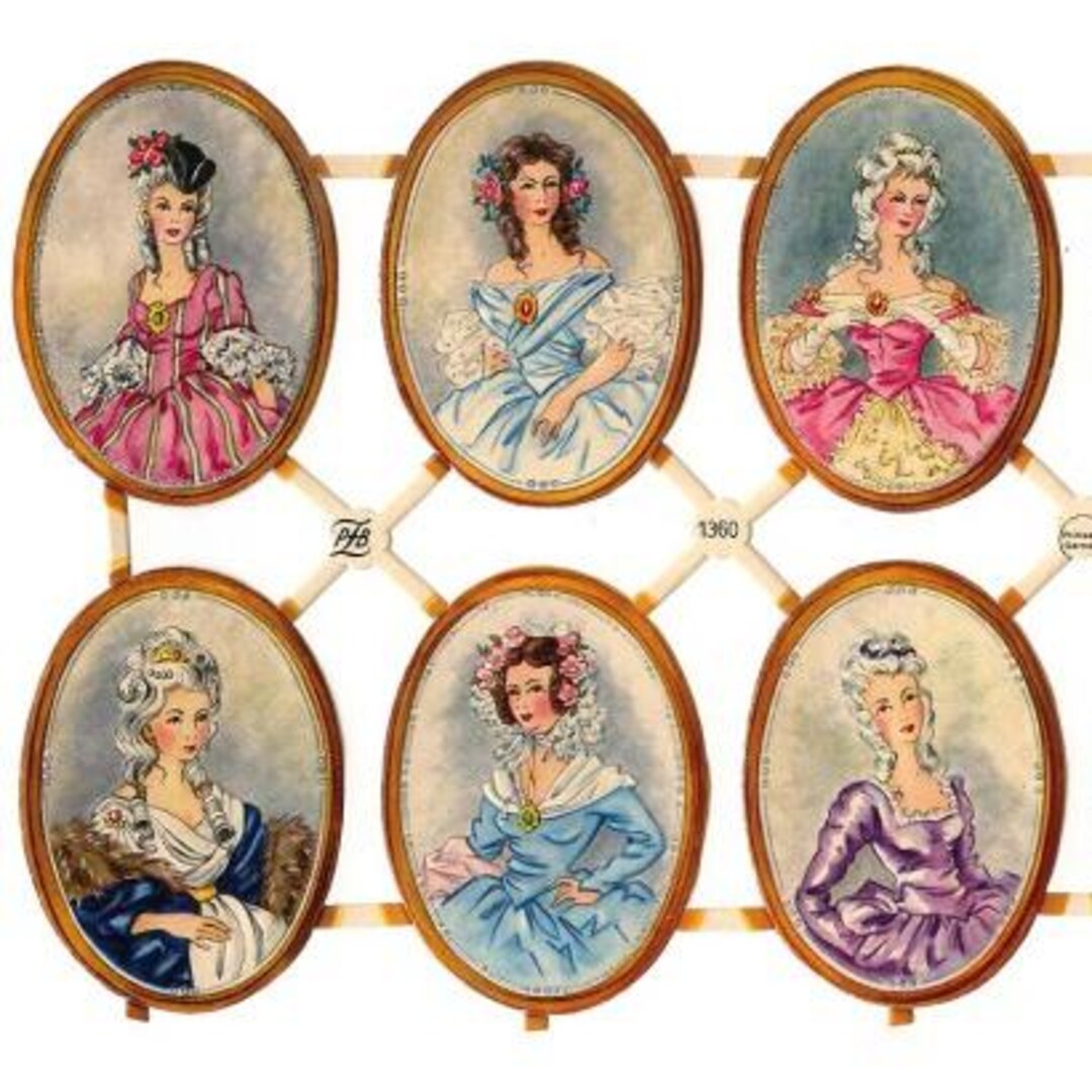 From Germany Vintage PZB Paper Scraps Die Cut Marie Antoinette Ladies ...