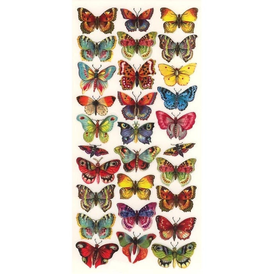 3 Sheets Self Adhesive Butterfly Stickers Colorful Scrapbooking ...