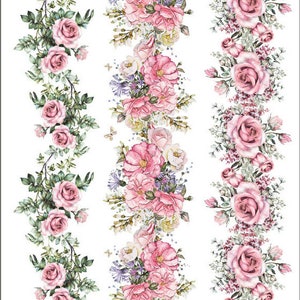 3 Sheets Self Adhesive Pink Rose Borders Stickers STKC160 - Etsy