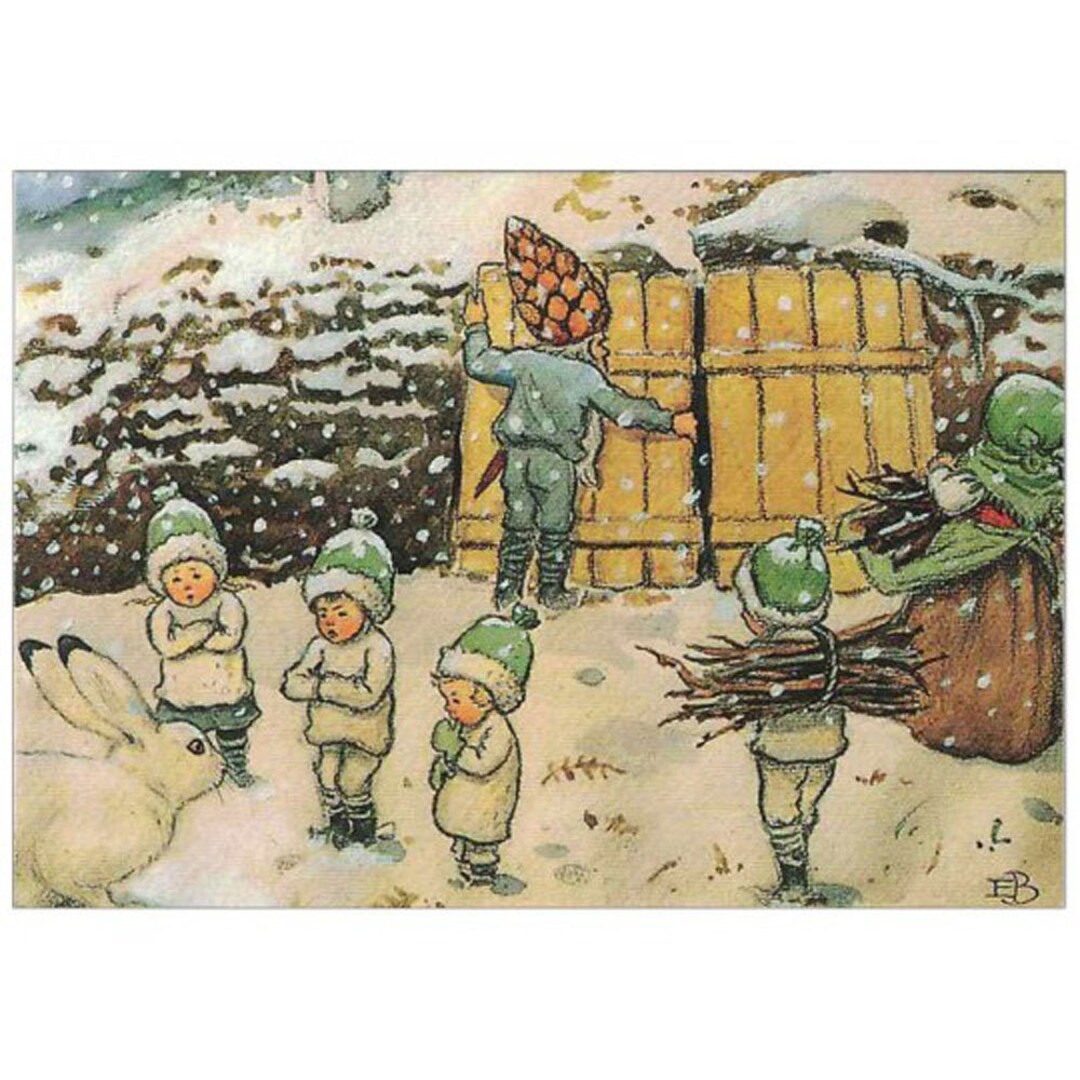 5 Sweden Swedish Postcards Tomte Elves Five Cards Group 16037 - Etsy