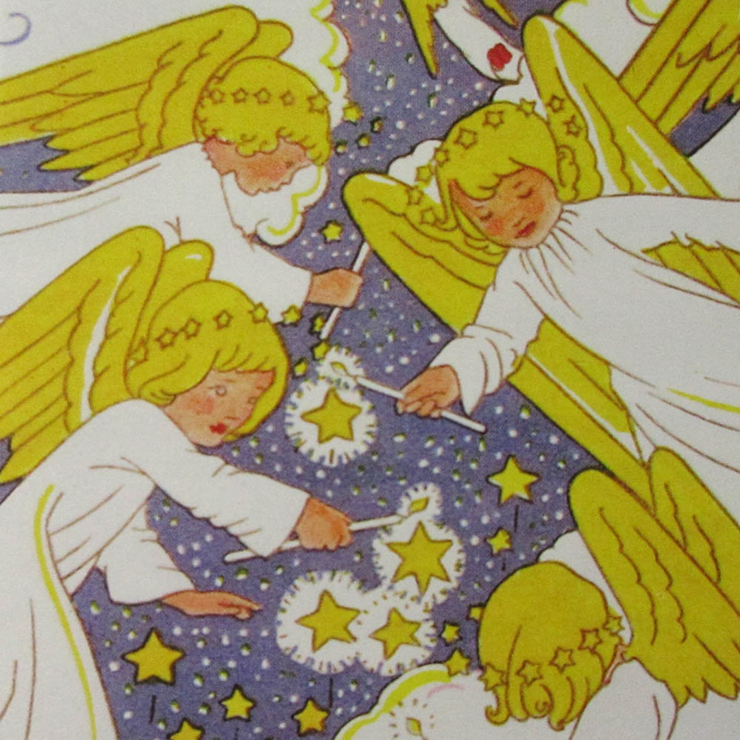 5 Holland Dutch Rie Cramer Christmas Angels Postcards Vintage Style ...