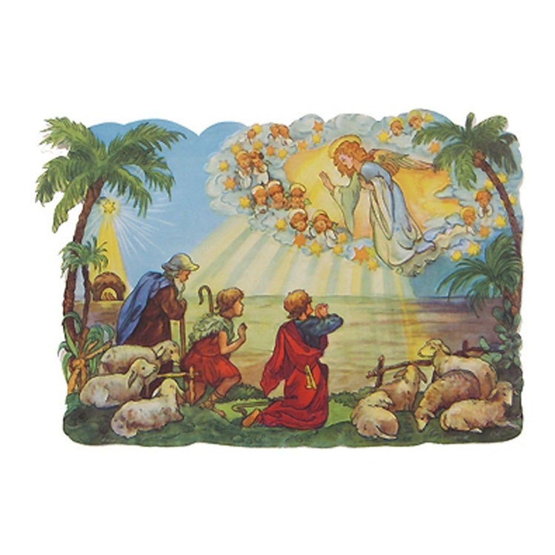 From Germany 2 Die Cut Paper Scraps Vintage Christmas Nativity 5073 X2 ...