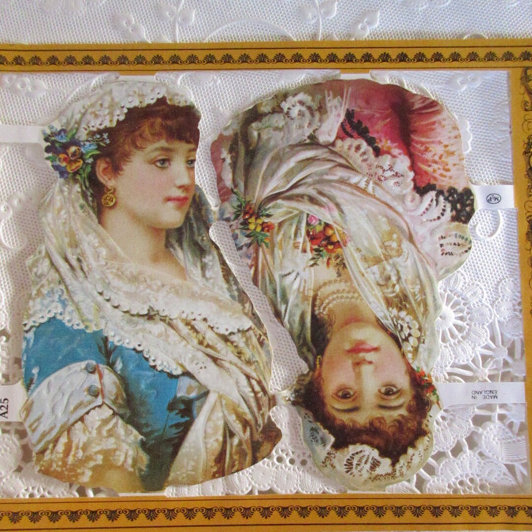 England Vintage Victorian Ladies Scraps Die Cut Paper Out of Print A25 ...