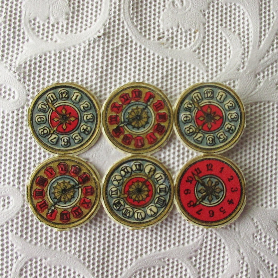 6 Vintage Watch Face Scraps Circa 1880s Die Cut Paper Scrap ...