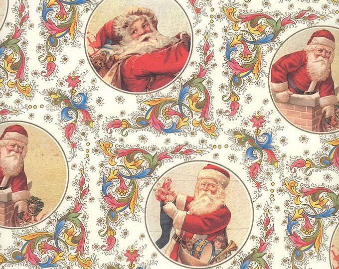 2 Sheets Italian Santa Claus Florentine Christmas Paper ~ Kartos Italy ...