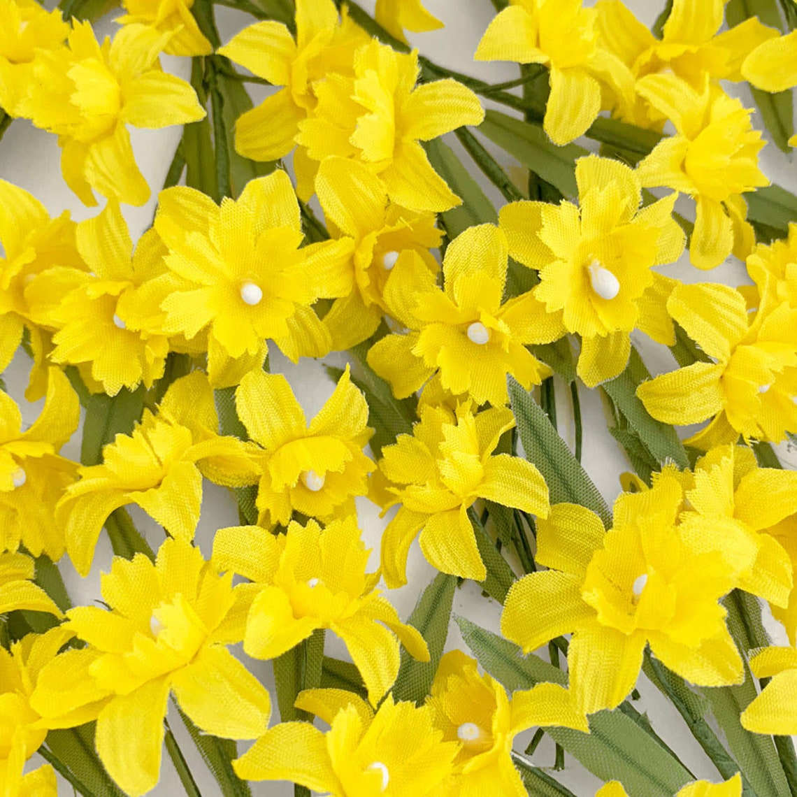 From Austria 6 Fabric Millinery Flowers Yellow Daffodils Narcissus NAT ...