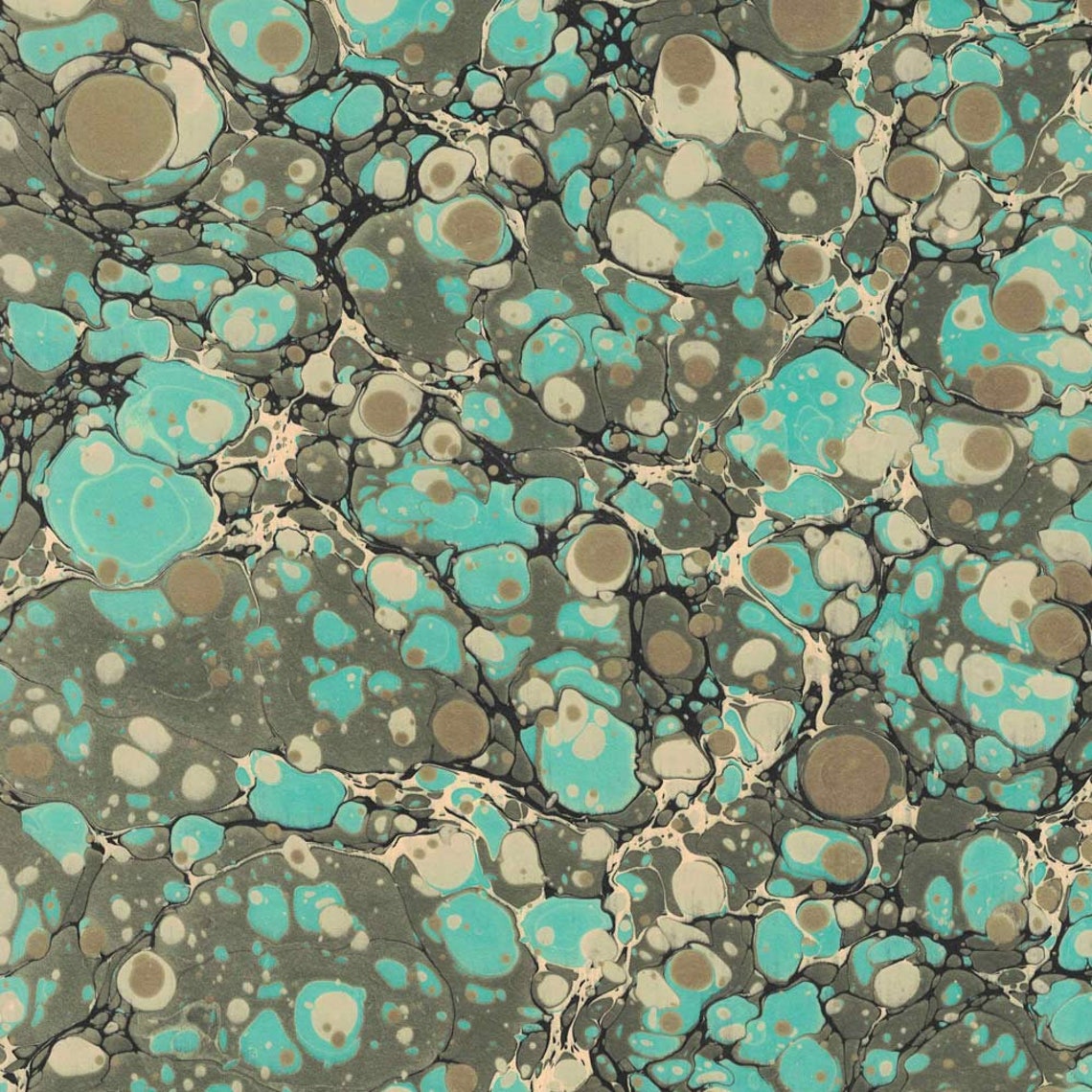 Italy Hand Marbled Paper Stone Marble Pattern in Mint and | Etsy