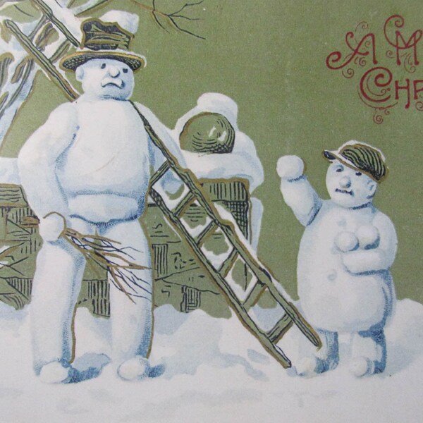 Snowman Postcard - Etsy