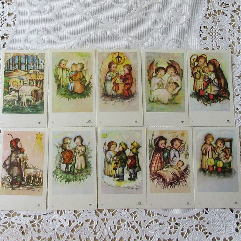 10 Vintage Belgium Angel Christmas Nativity Children Cards | Etsy