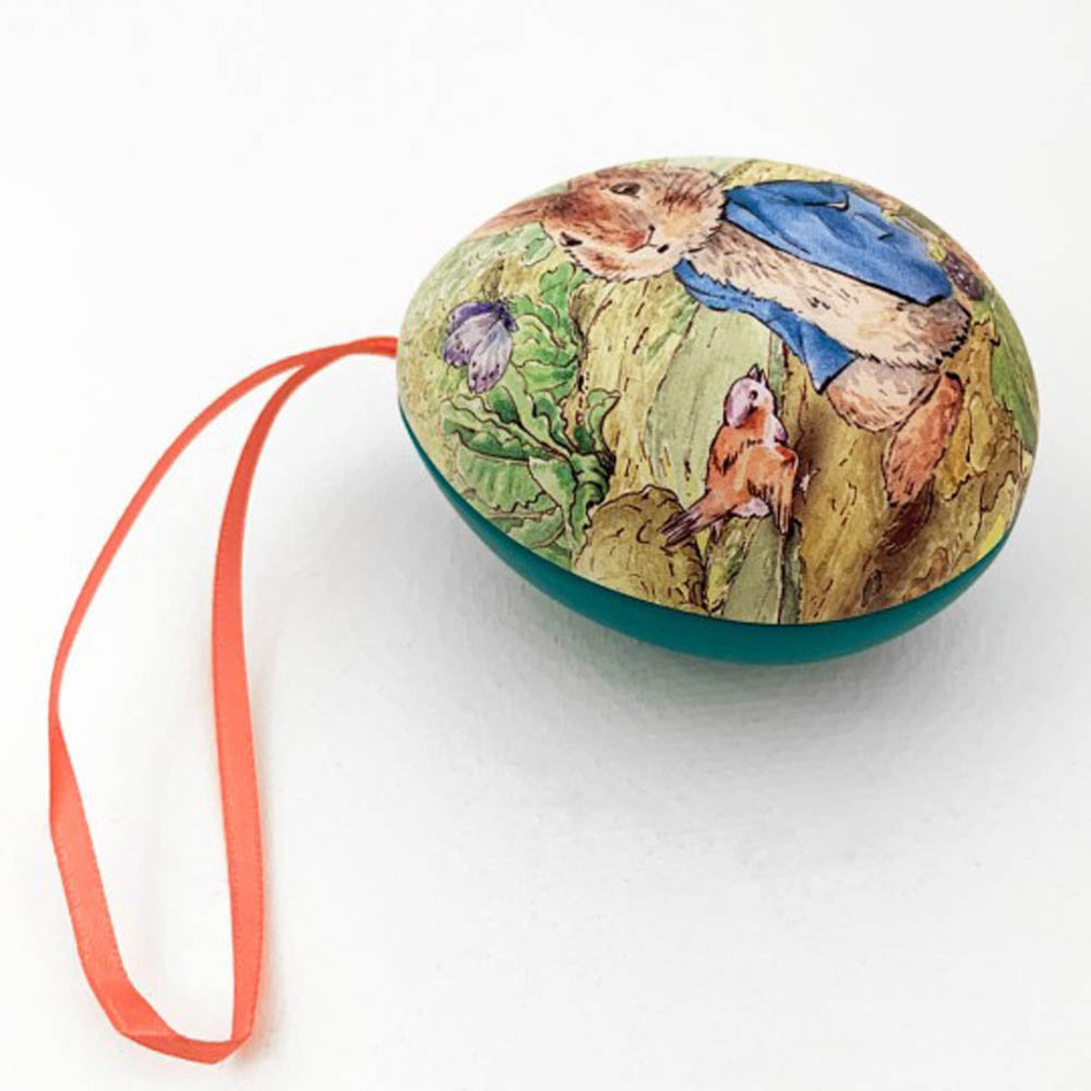 From England Tin Metal Easter Egg Peter Rabbit Beatrix Potter Box ...