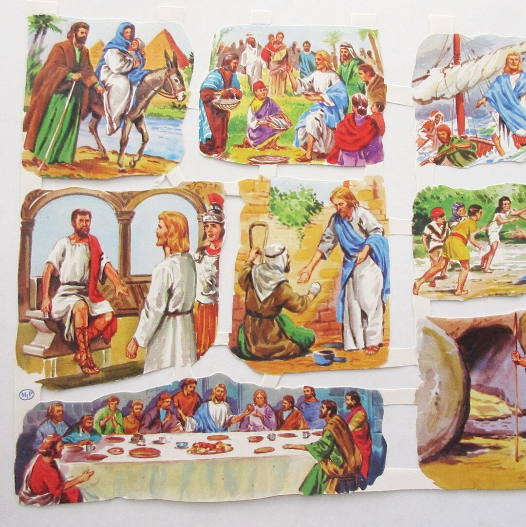 From England Vintage Bible Religious Jesus Scraps Die Cut Paper Out of ...