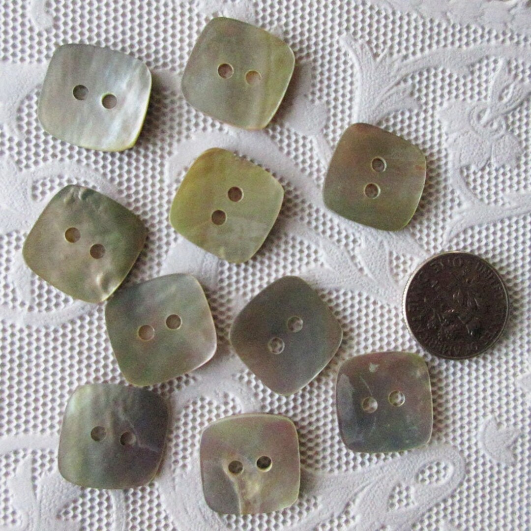 10 Rounded Square Shaped Shell Buttons Mother of Pearl Button - Etsy