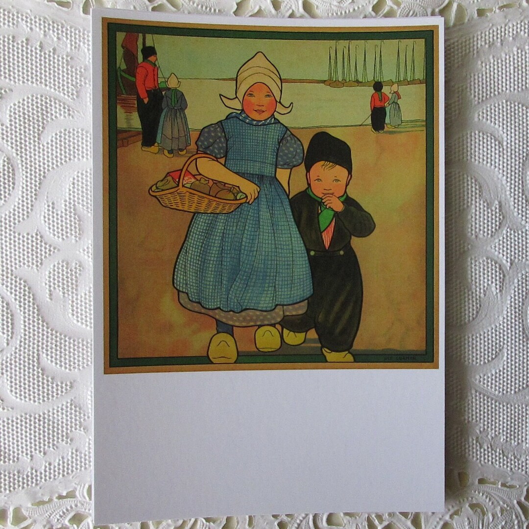 5 Holland Dutch Rie Cramer Postcards Vintage Style Cards Netherlands NL ...
