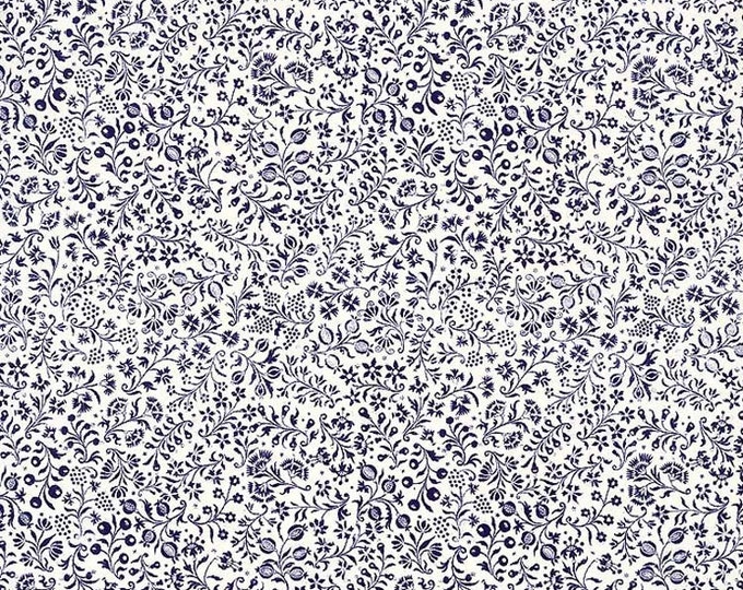 2 Sheets Petite Blue Calico Floral Print Italian Paper ~ Tassotti Italy ...