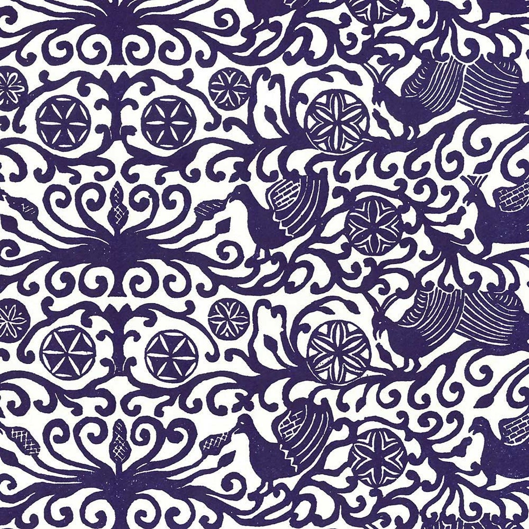 2 Sheets Blue Traditional Italian Abruzzo Print Paper ~ Rossi Italy ...