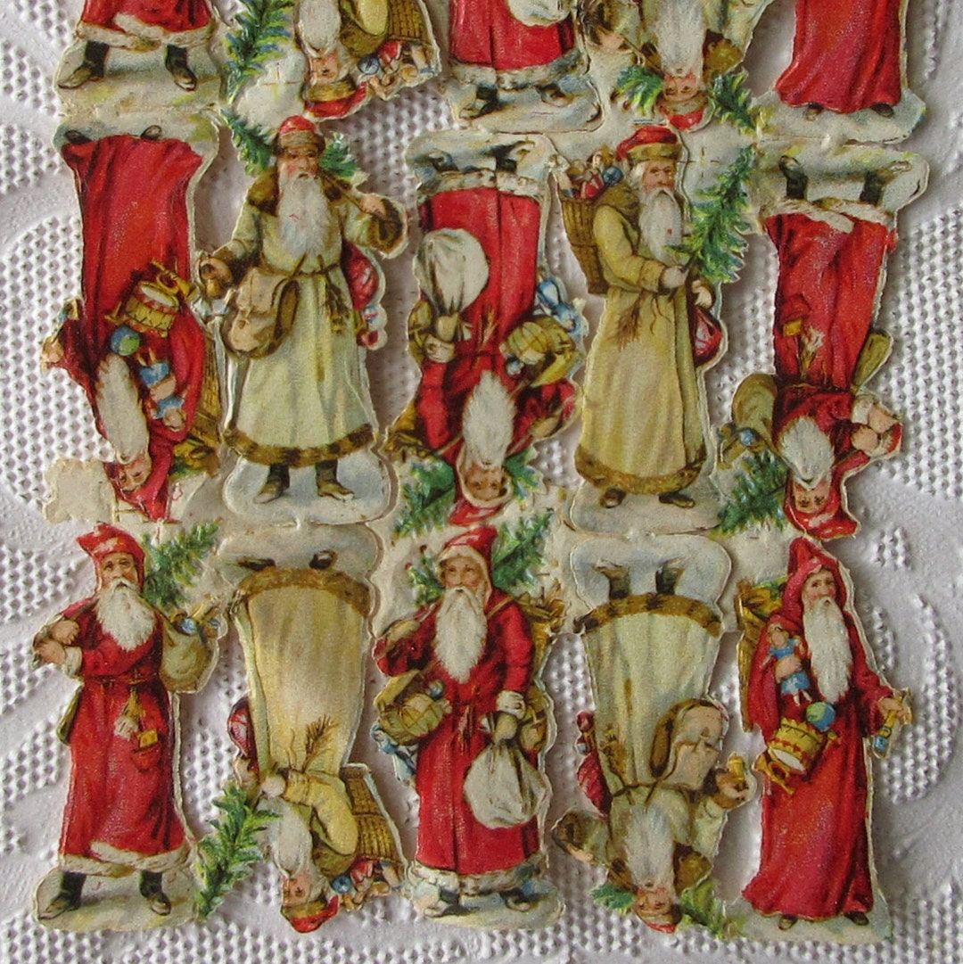 Vintage Scraps Santa Heller Austria Scraps Die Cut Paper Scrap ...