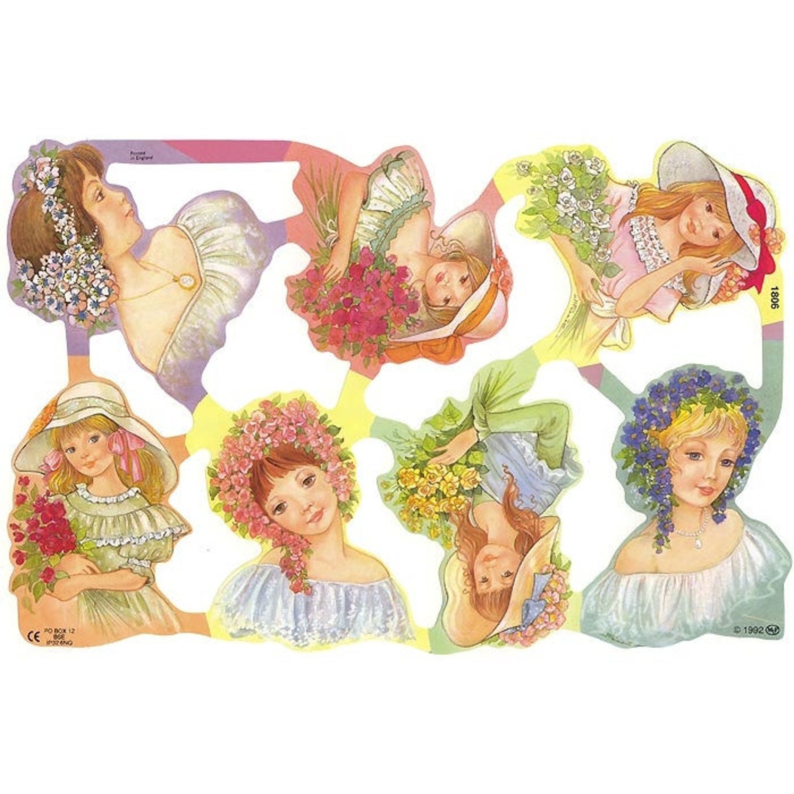 England Paper Scraps Lithograph Die Cuts Pretty Girls With | Etsy