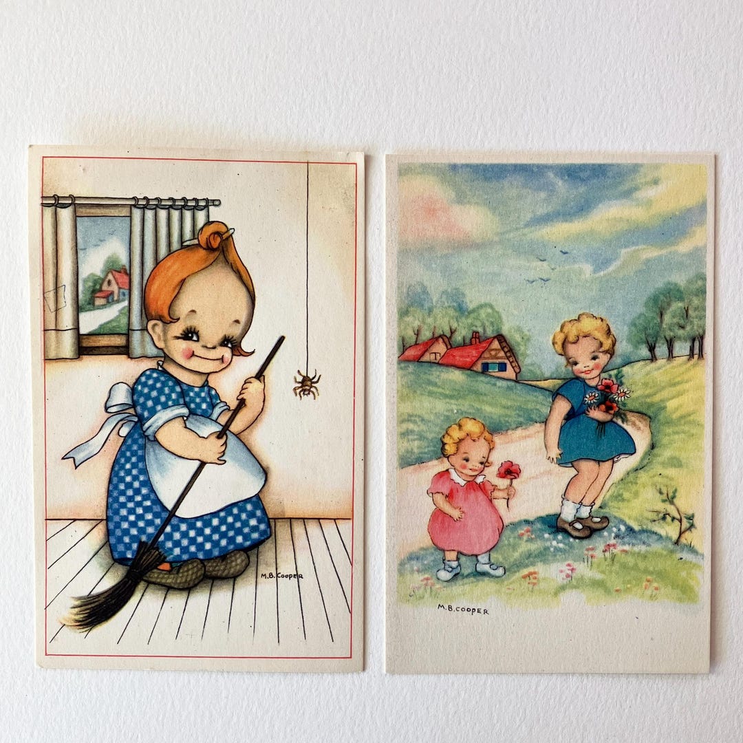Belgium 2 Vintage Children Postcards 1950s Unused Ephemera A-5 - Etsy