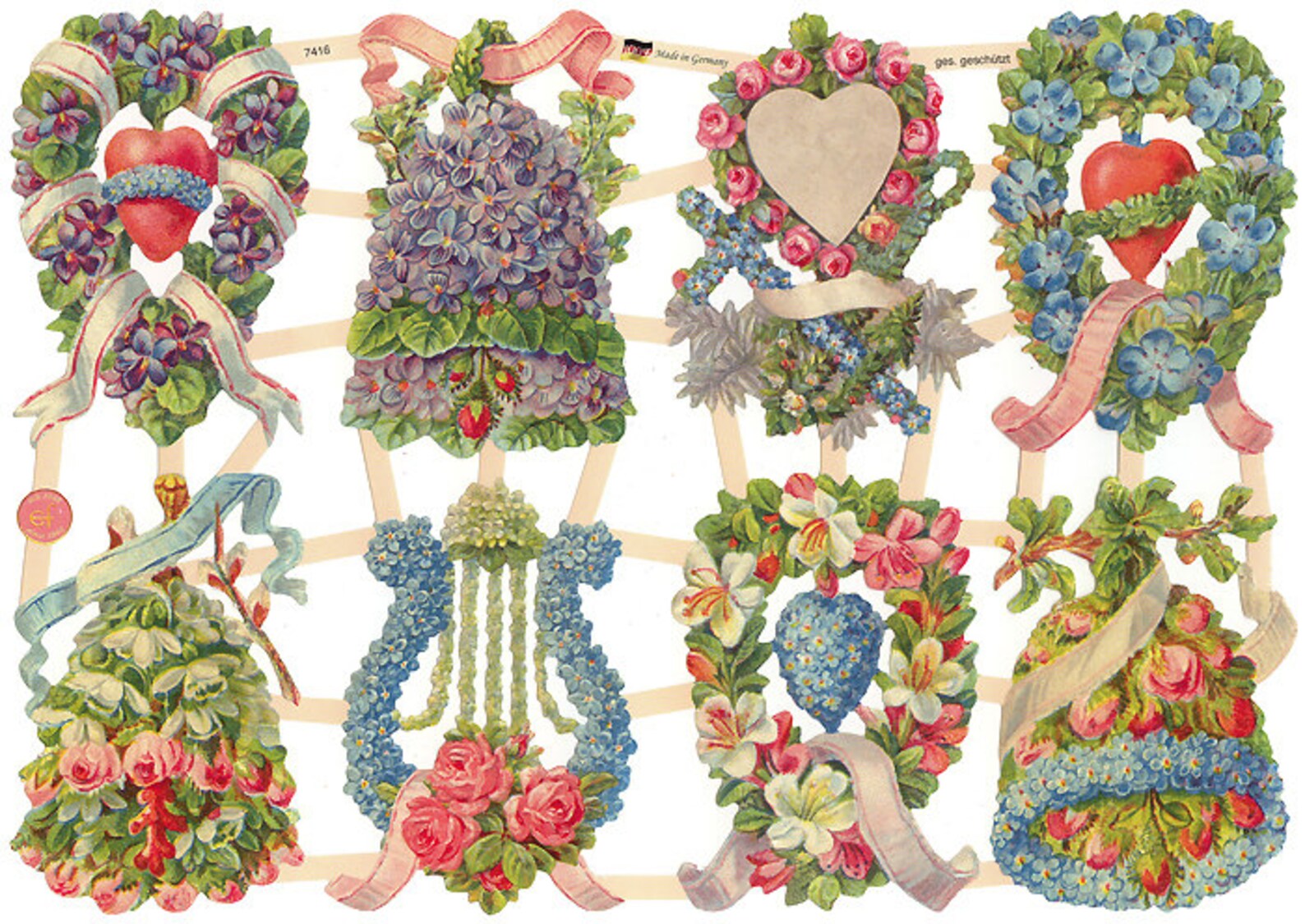 Germany Paper Scraps Die Cut Lithograph Victorian Flowers 7416 - Etsy