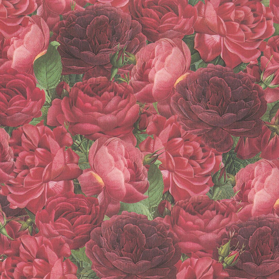 2 Sheets Red Roses Italian Print Paper ~ Tassotti Italy IPT680 X2 - Etsy