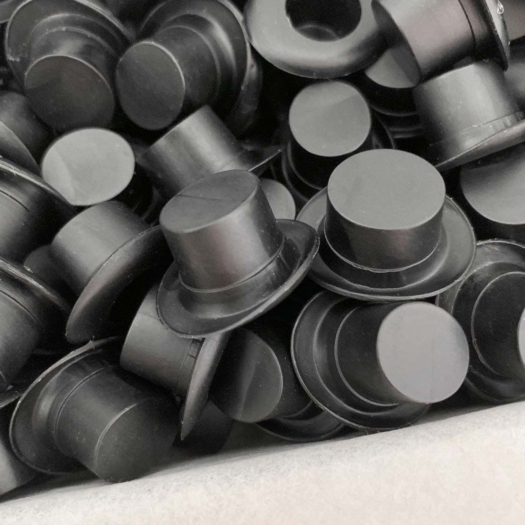 Germany 8 Tiny Black Miniature Plastic Snowman Top Hats Bowler Hat ...