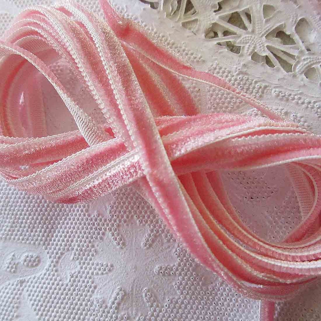 10 Meters Czech Velvet Narrow Rayon Velvet Ribbon Trim Sweet Pink 5mm ...