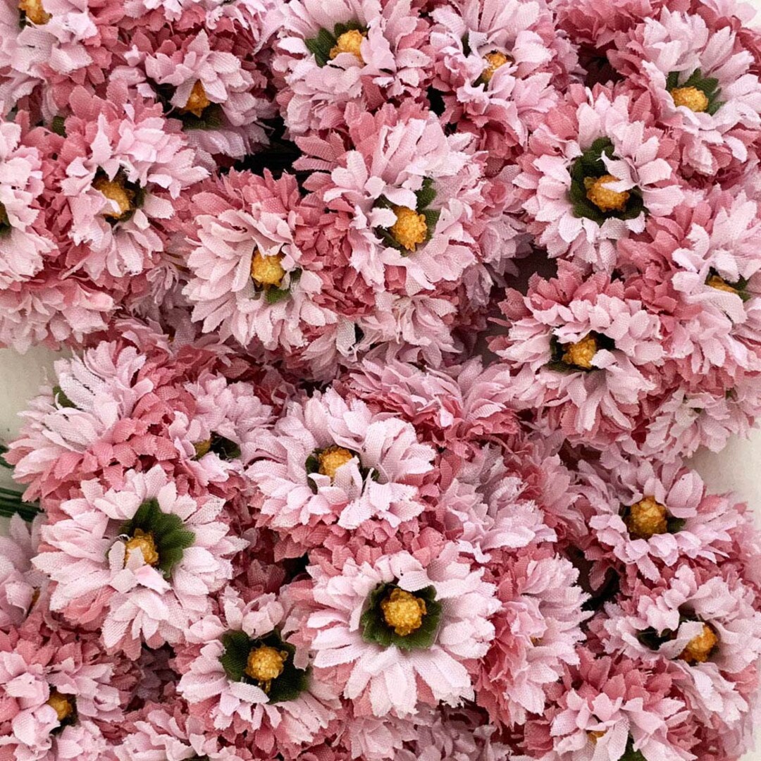 Austria Millinery Flowers 6 Pink Ruffled Flowers NAT7-PK - Etsy