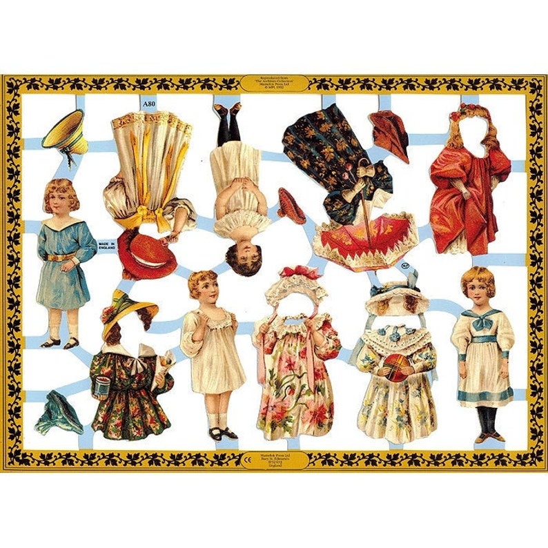 England Vintage Victorian Paper Dolls Double Sheet Die Cut - Etsy UK