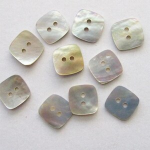 10 Rounded Square Shaped Shell Buttons Mother of Pearl Nacre Button 5/8 ...