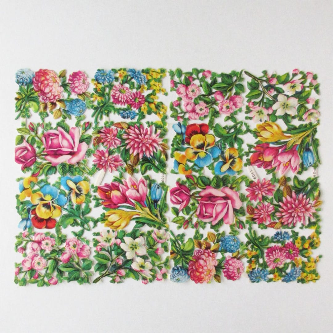 Germany Vintage PZB Flower Floral Scraps Die Cut Blossoms 1109 - Etsy