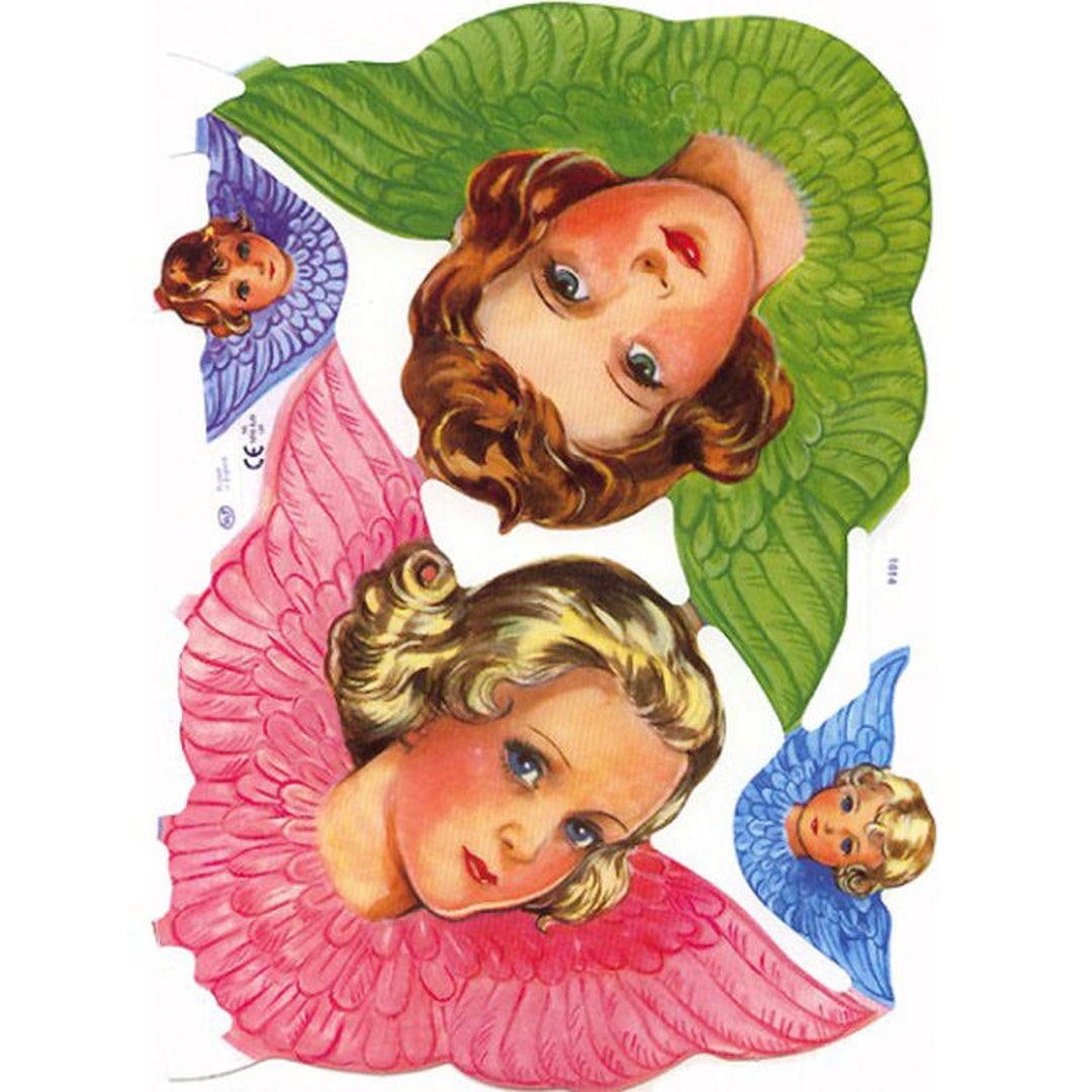 England Paper Scraps Lithograph Die Cut Angels Out of Print 1614 - Etsy