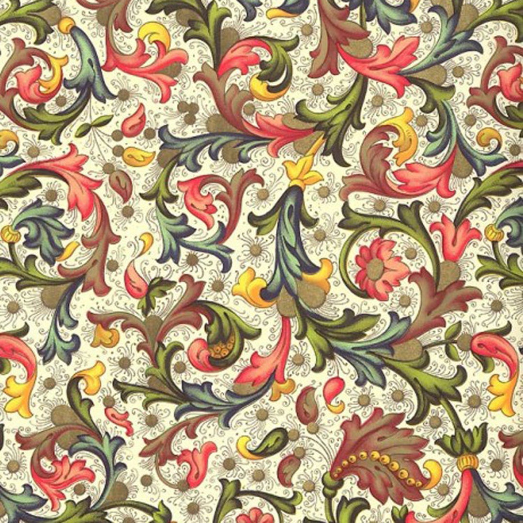 2 Sheets Italian Fruit and Floral Florentine Print Paper ~ Carta Varese ...