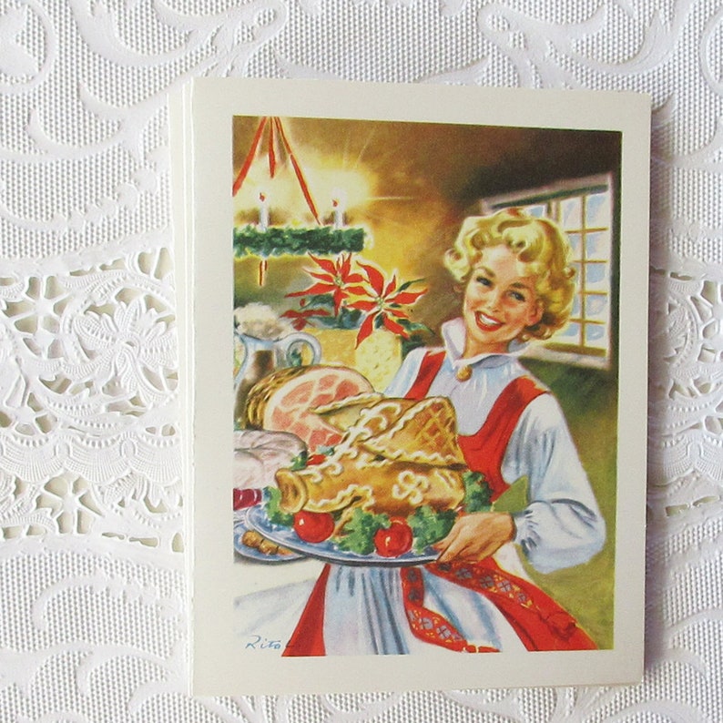 5 Vintage Sweden Swedish Christmas Cards 1950s Five Assorted - Etsy