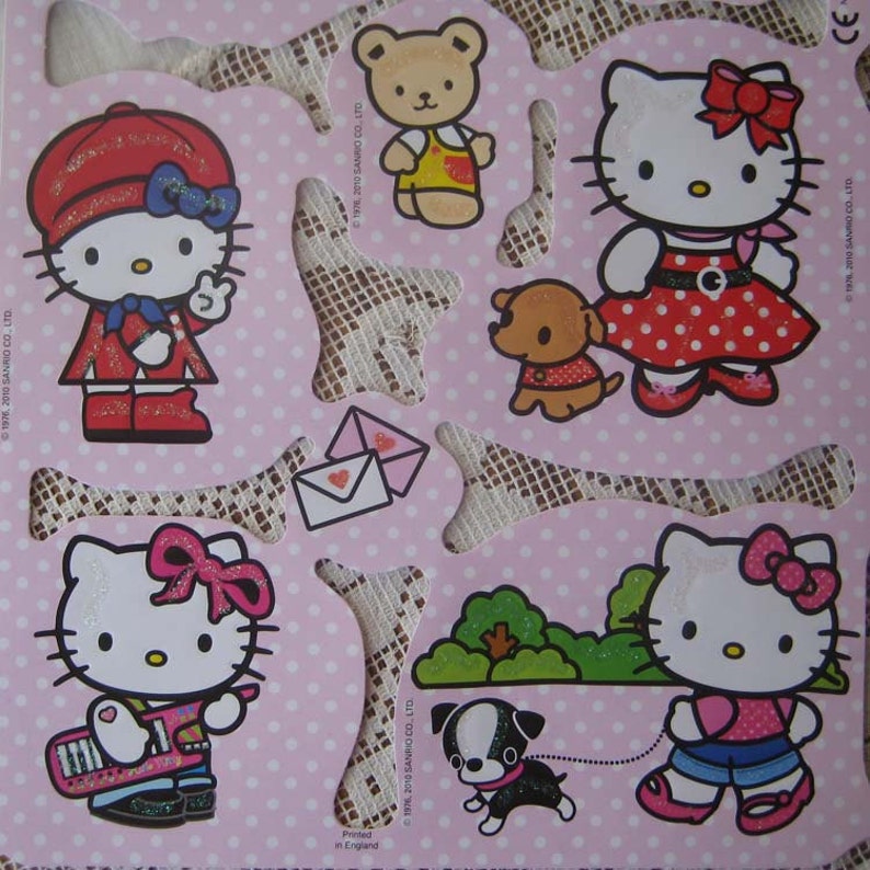 Vintage England 1976 Hello Kitty Die Cut Glittered Paper - Etsy