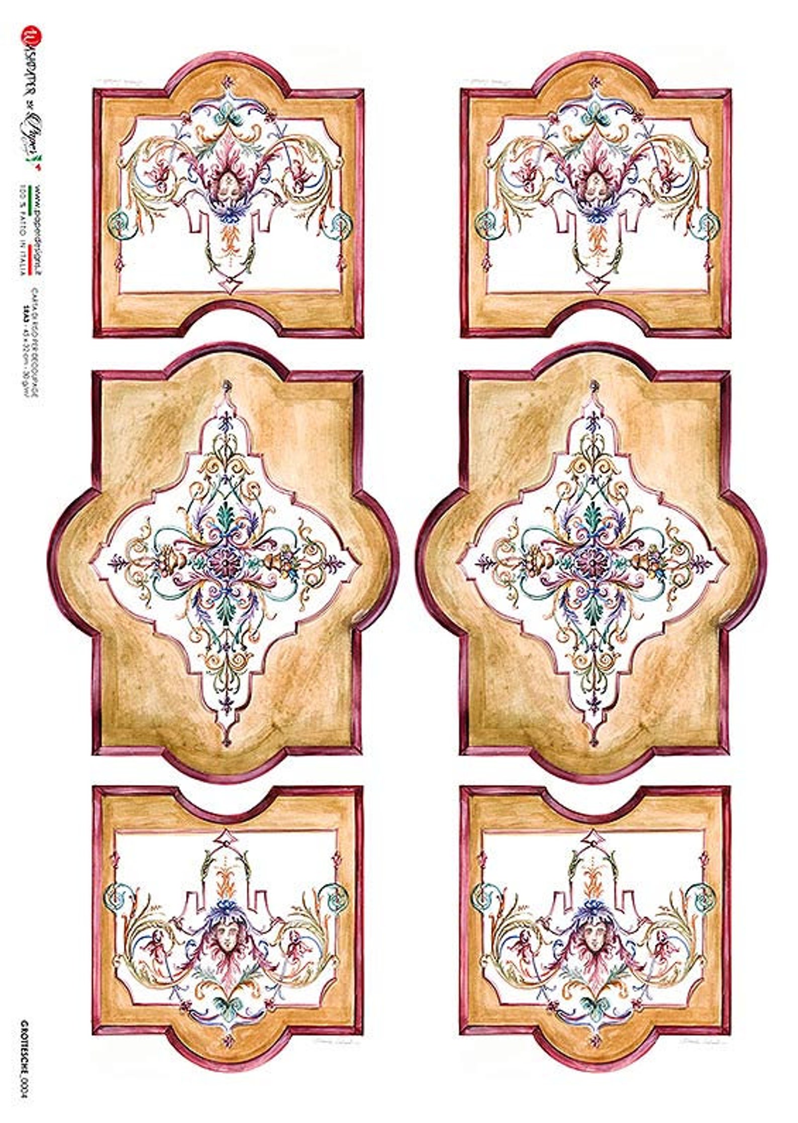 2 Sheets Italy Rice Paper Decoupage Italian Flourishes | Etsy
