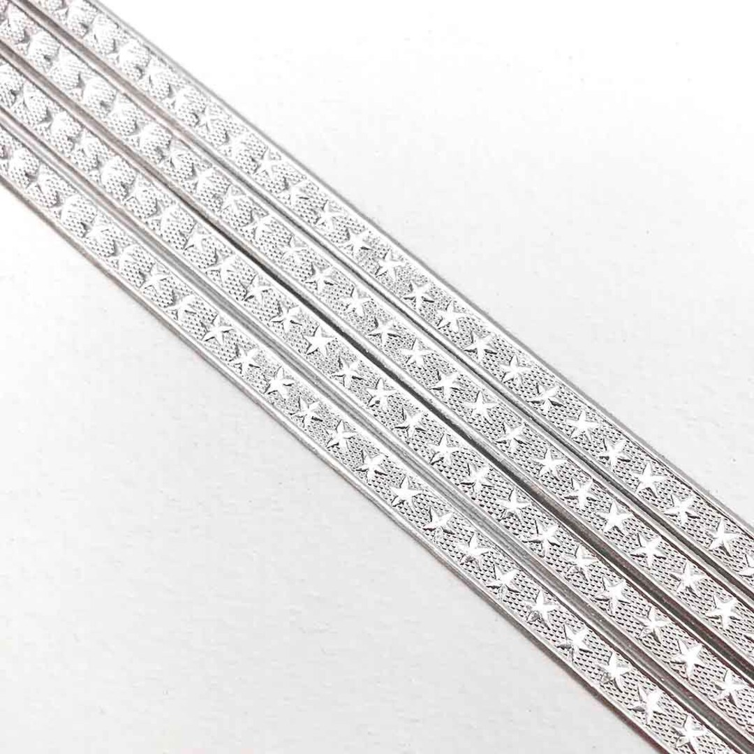 8 Strips Dresden Trim Germany Silver Paper Foil Embossed Star DFW45S X2 ...