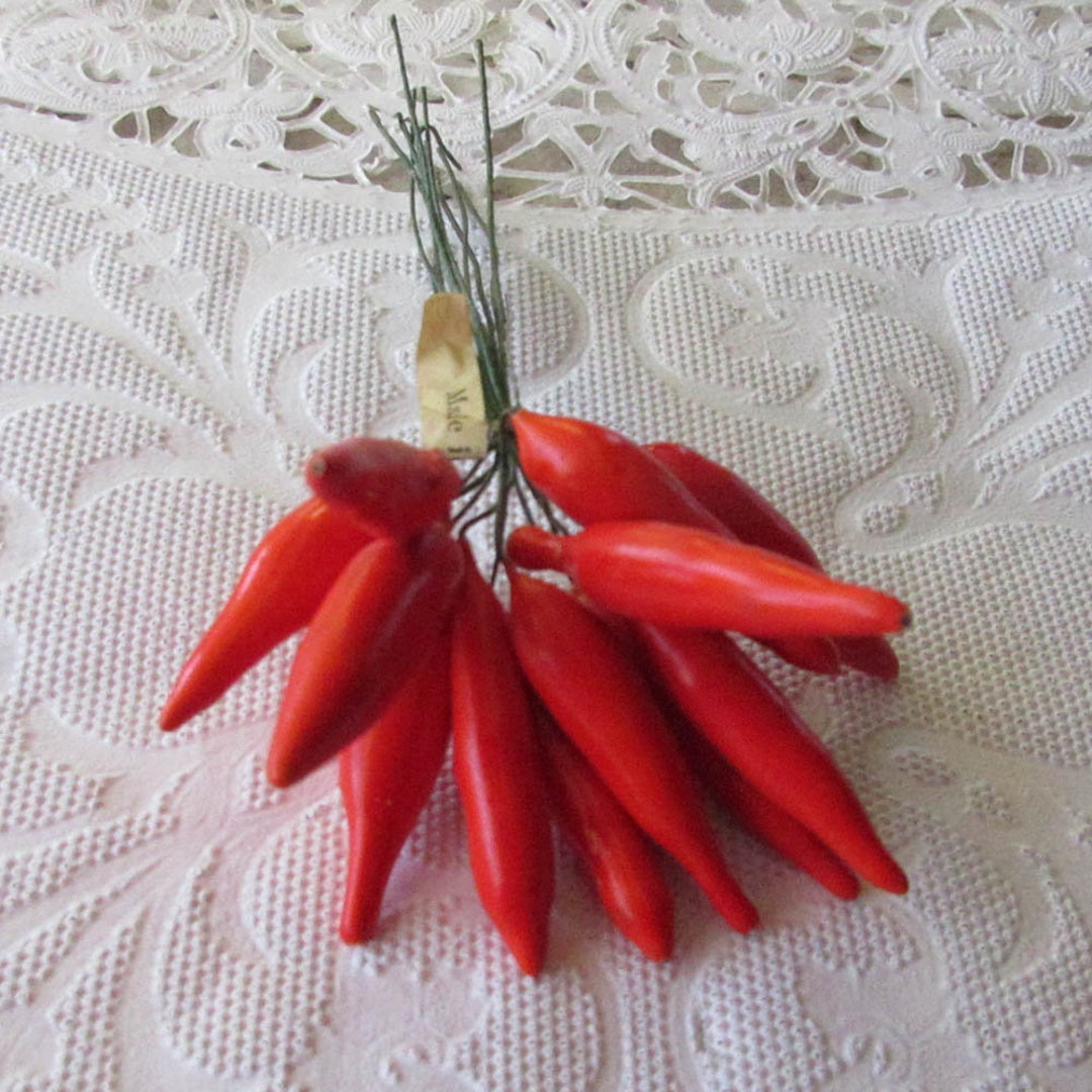 12 Vintage Japan Red Chili Chilis Millinery Fruit Original Bundle - Etsy