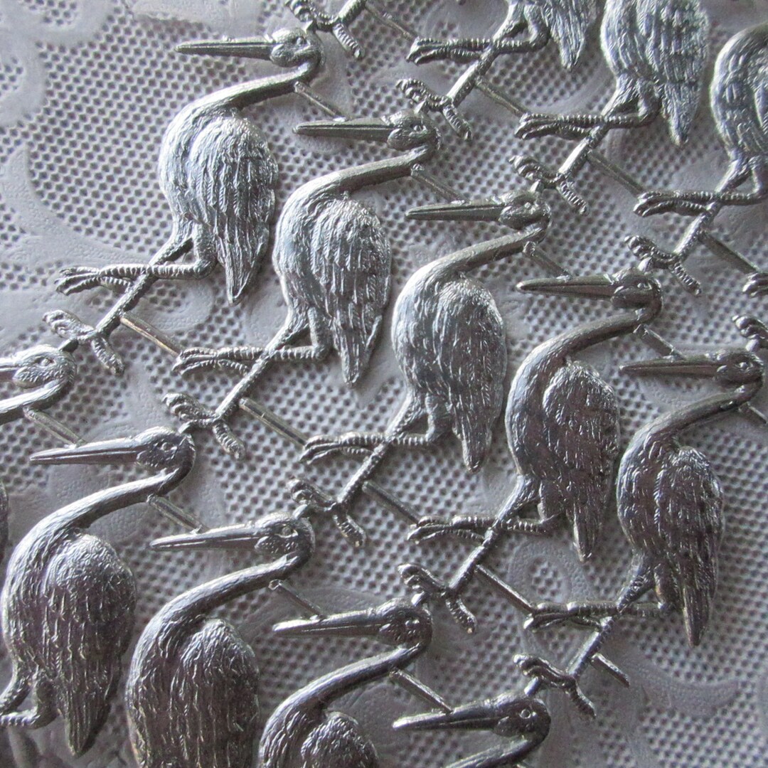 15 Vintage Germany Silver Dresden Birds Storks West Germany Dresden Die ...