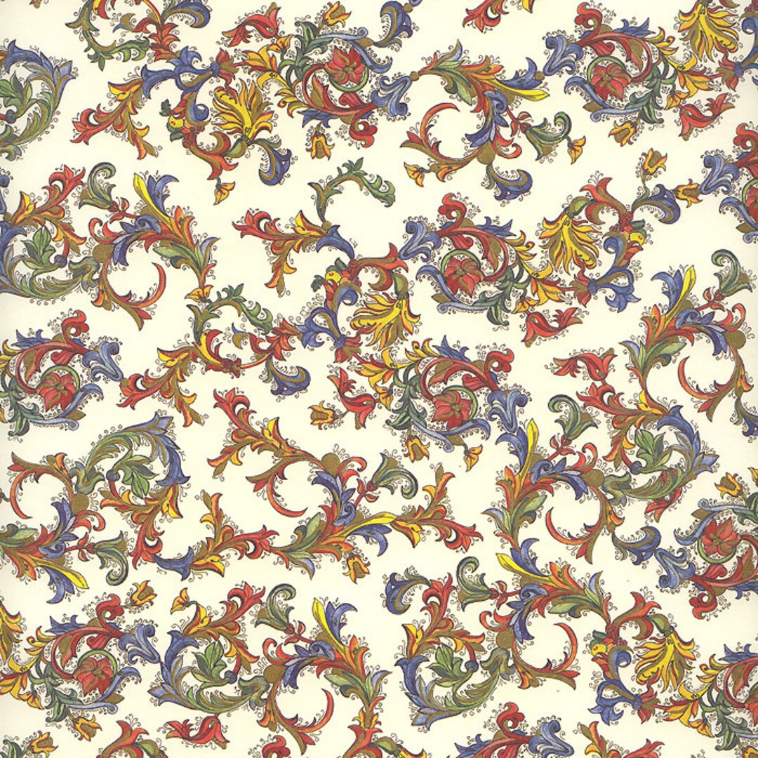 2 Sheets Florentine Print Italian Paper With Golden Highlights Leonardo ...