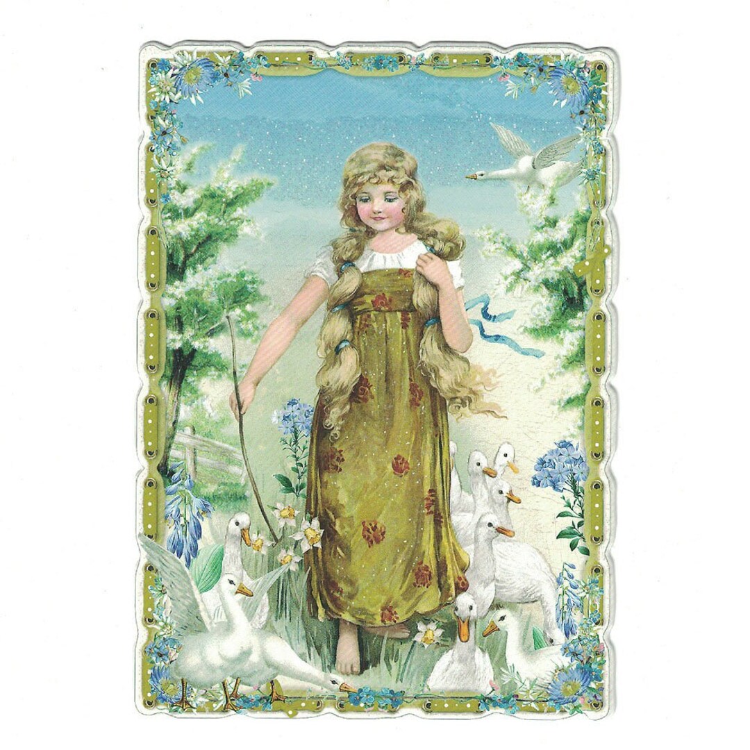 5 Germany Postcards the Goose Girl Fairy Tale Five Matching German ...