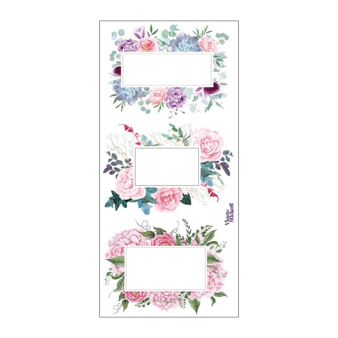 3 Sheets Self Adhesive Floral Labels Name Tags Stickers Colorful ...