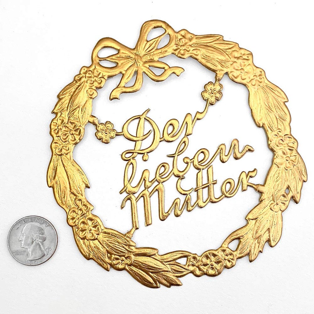 Extra Large Dresden Paper Foil Germany Fancy Motto Script Wreath ...