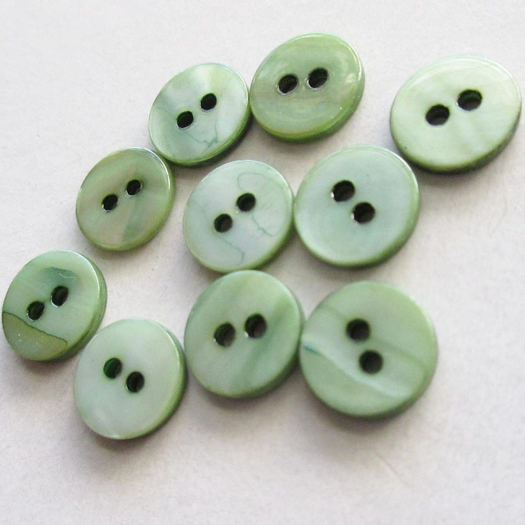 10 Vintage Green Shell Buttons Mother of Pearl Nacre Button 3/8" #R - Etsy