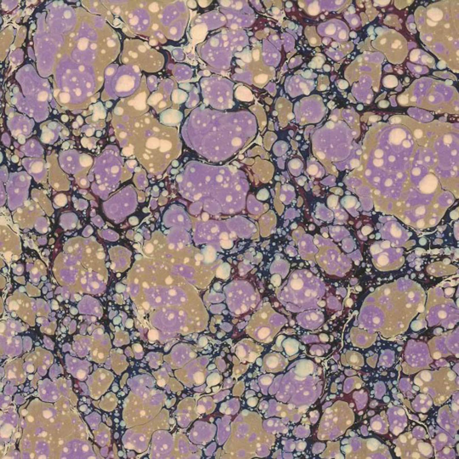 Italy Hand Marbled Paper Stone Marble Pattern in Light Purple and Tans ...