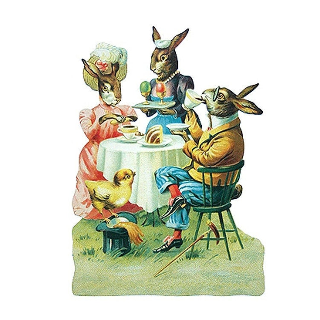 2 Germany Large Lithograph Die Cut Paper Scraps Victorian Easter ...