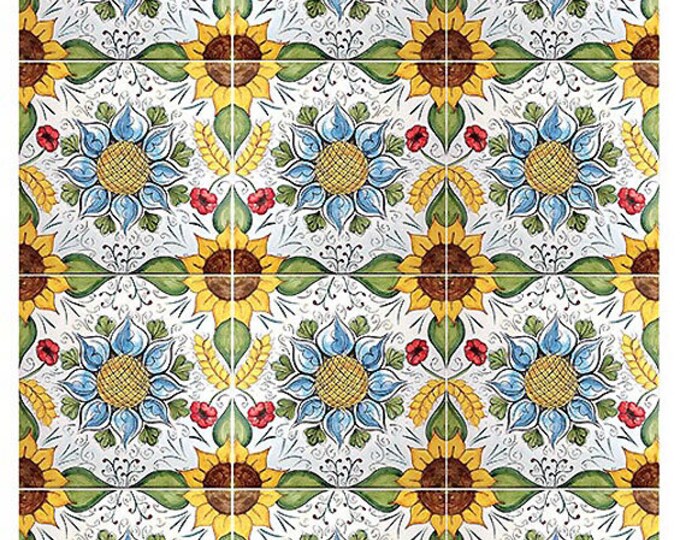 2 Sheets Colorful Sunflower Tile Rice Paper Decoupage Papers Italy RCP ...