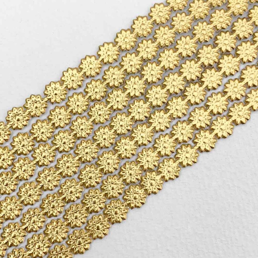 14 Strips Gold Dresden Floral Trim Germany Small Flowers DFW279G X2 - Etsy